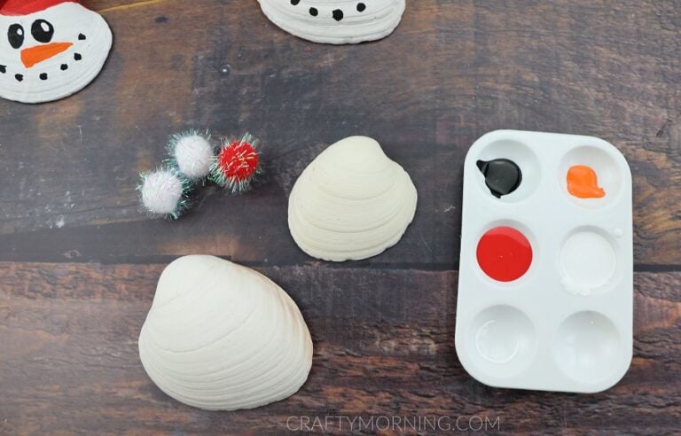 Snowman Seashell Ornaments - Crafty Morning