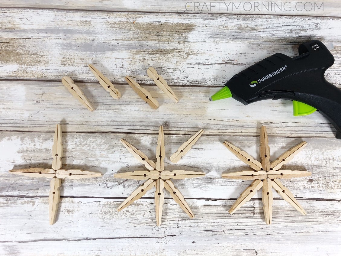 Clothespin Snowflake Ornaments - Crafty Morning