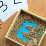 Alphabet Writing in Rice Activity - Crafty Morning