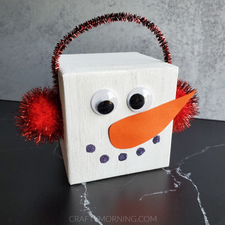 Wood Block Snowman Craft - Crafty Morning