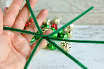 3D Jingle Bell Ball Ornament Using Pipe Cleaners - Crafty Morning