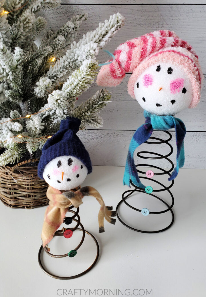 How to Make Bed Spring Snowmen - Crafty Morning