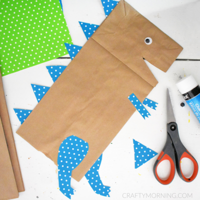 Paper Bag Dinosaur Craft (with Printable Template) - Crafty Morning