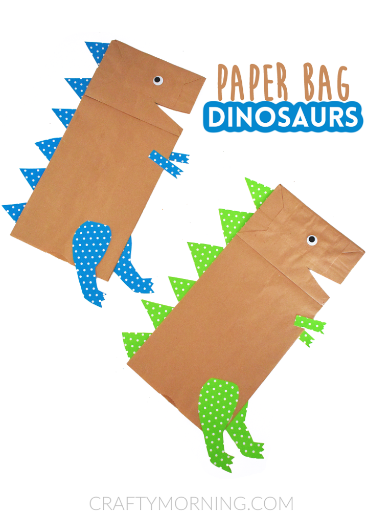 Paper Bag Dinosaur Craft (with Printable Template) - Crafty Morning