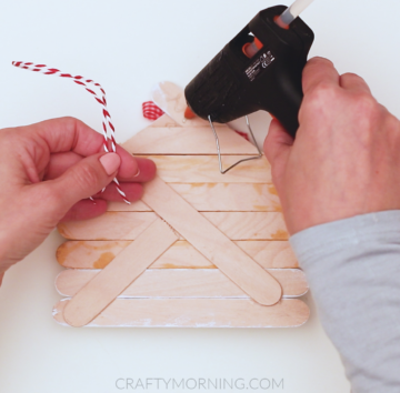 Popsicle Stick Log Cabin Ornament - Crafty Morning