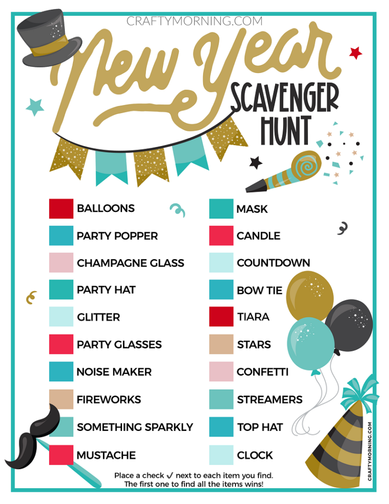 New Year's Eve Scavenger Hunt Printable - Crafty Morning