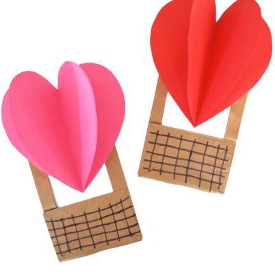 Paper Bag Heart Air Balloon Craft - Crafty Morning