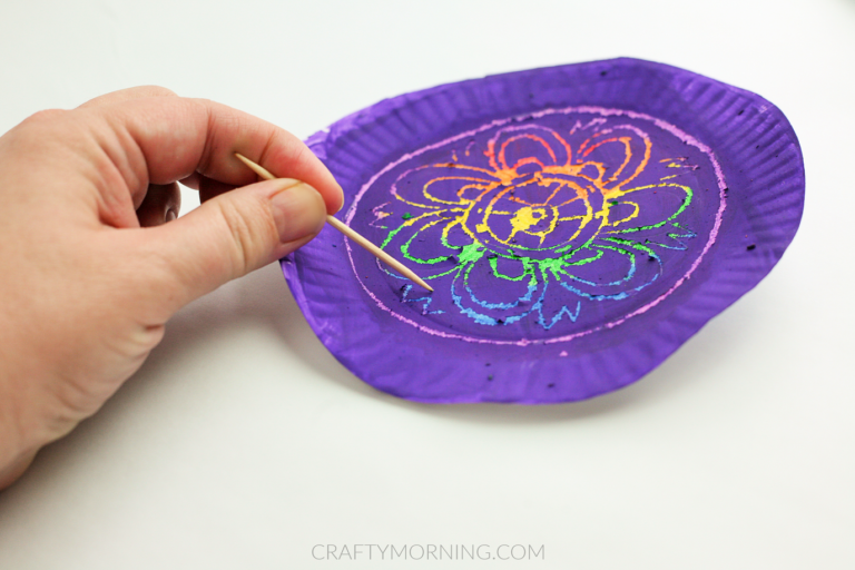 DIY Scratch Art Using Paper Plates - Crafty Morning