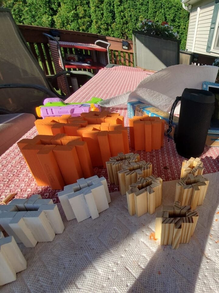Jenga Block Pumpkins - Crafty Morning