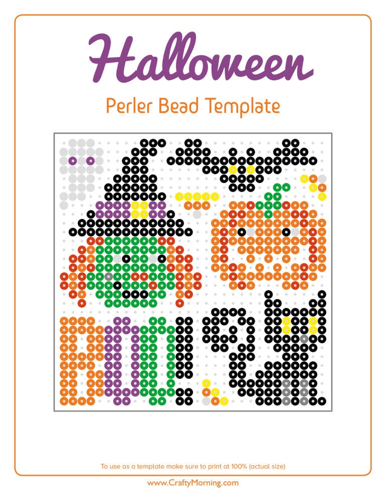 Halloween Perler Bead Patterns (Free Printable) - Crafty Morning