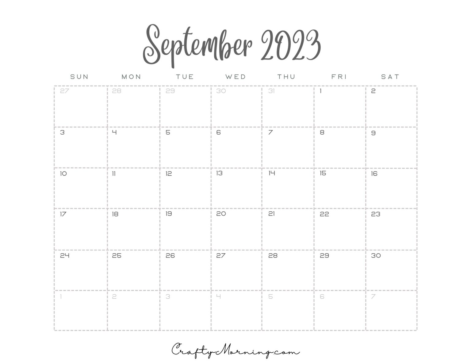 2023 Printable Calendar (Monthly PDFs) - Crafty Morning