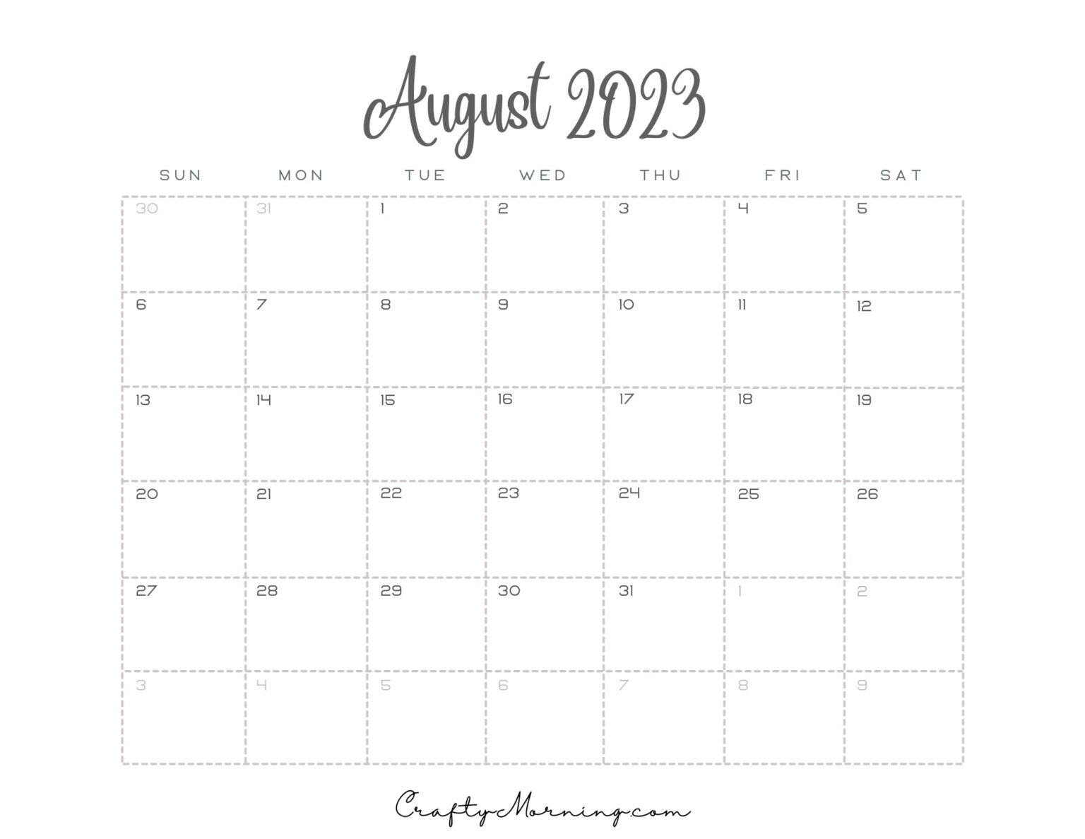 2023 Printable Calendar (Monthly PDFs) - Crafty Morning