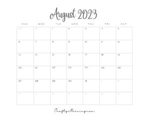 2023 Printable Calendar (Monthly PDFs) - Crafty Morning