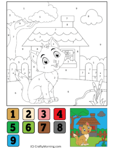Cat Color by Number (Free Printable) - Crafty Morning