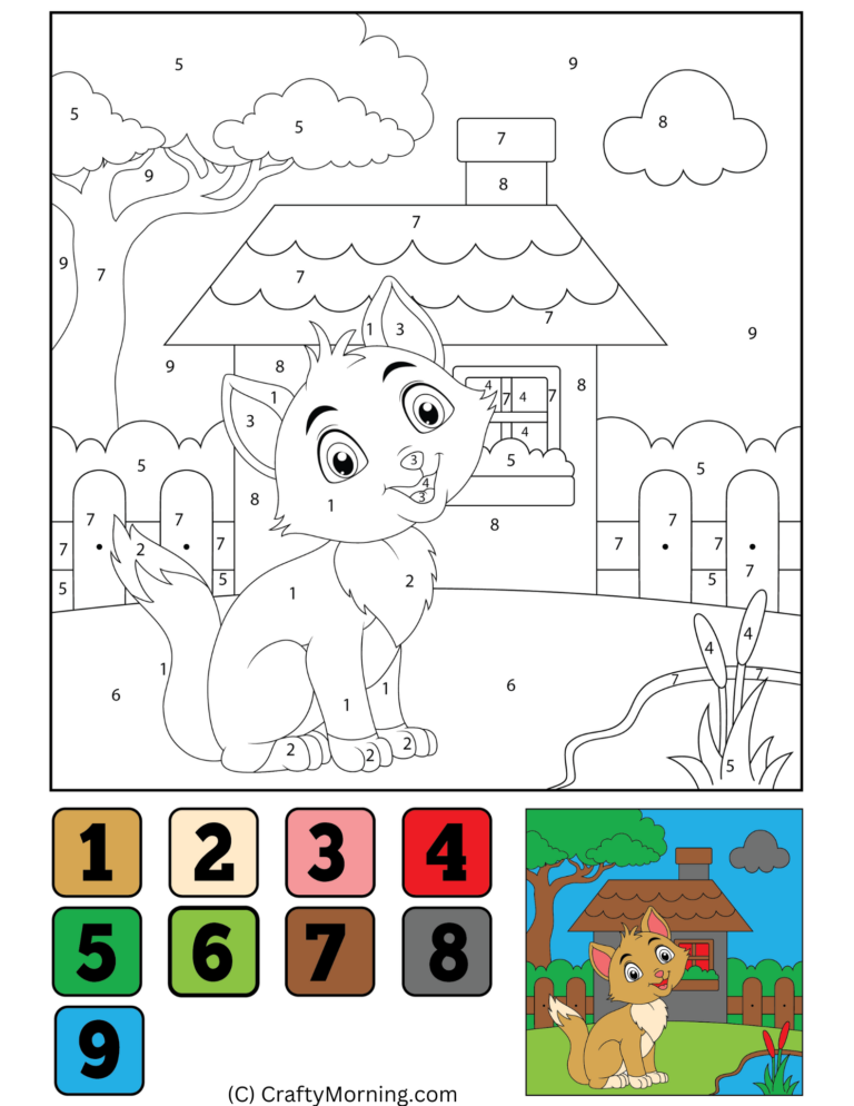 Cat Color by Number (Free Printable) - Crafty Morning