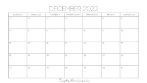 2022 Printable Calendar (Monthly PDFs) - Crafty Morning