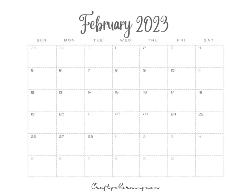2023 Printable Calendar (Monthly PDFs) - Crafty Morning