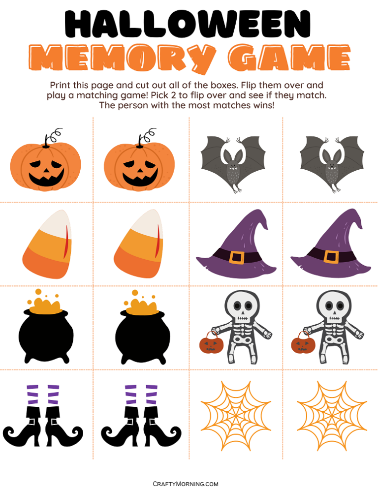 Halloween Memory Game Printable Matching Game 