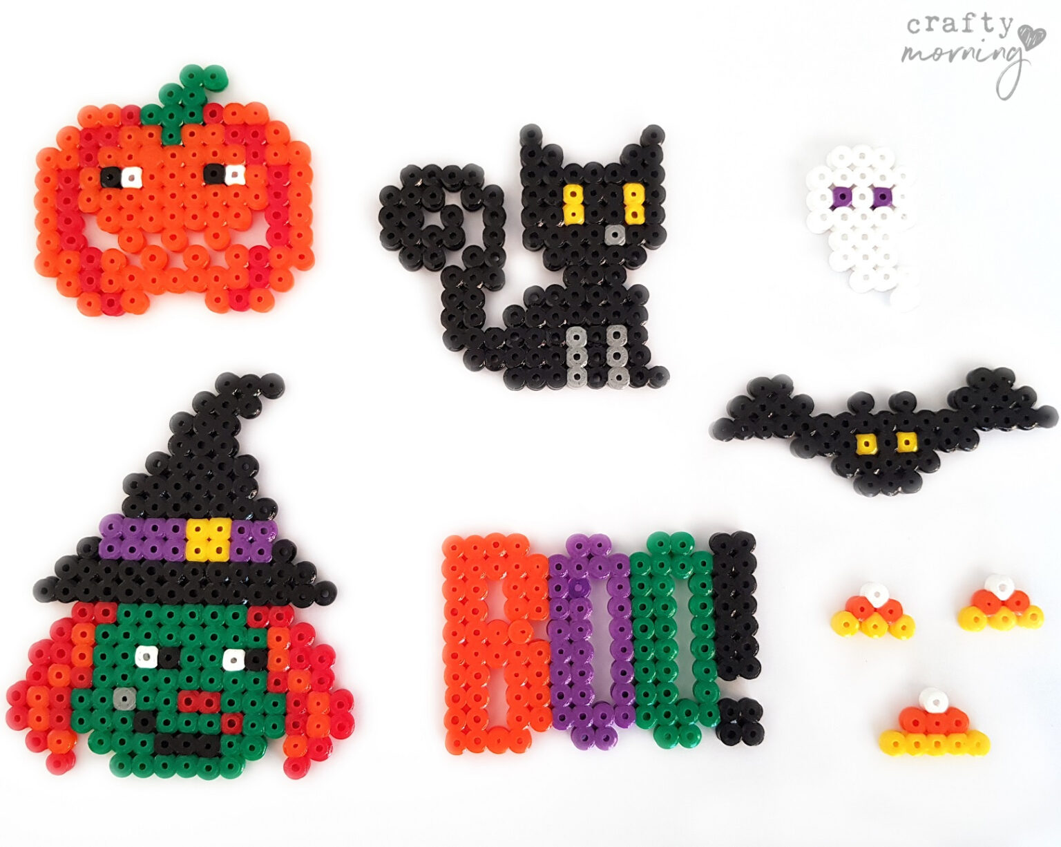 Halloween Perler Bead Patterns (Free Printable) - Crafty Morning