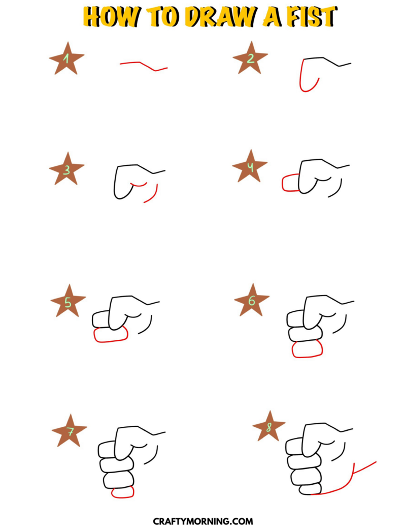 How to Draw a Fist (Easy Tutorial) - Crafty Morning