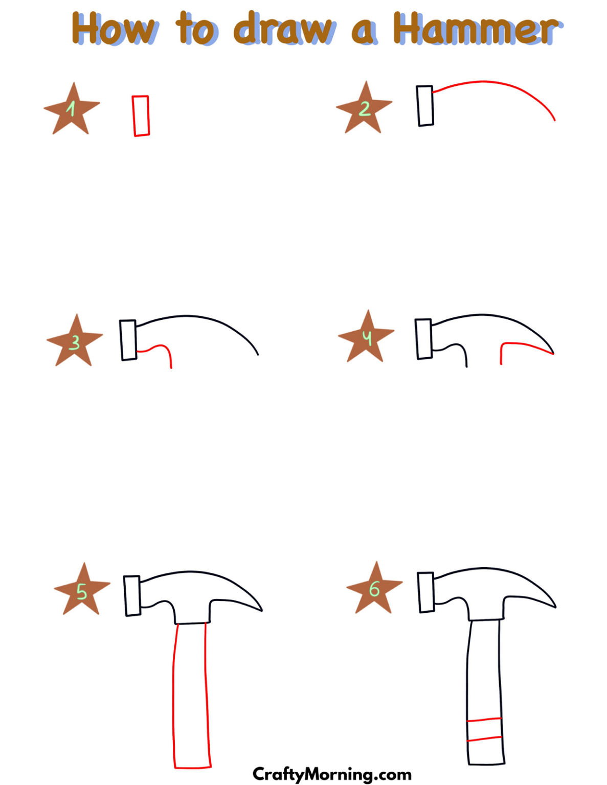 How to Draw a Hammer (Easy Tutorial)
