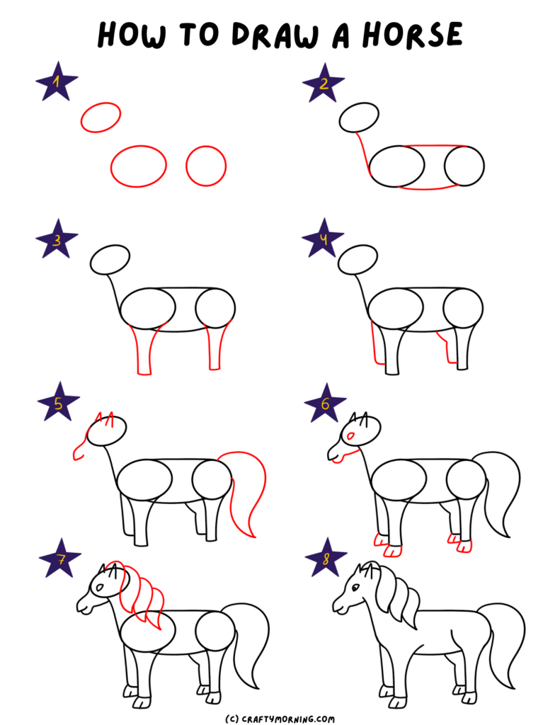 How to Draw a Horse (Easy Step by Step)