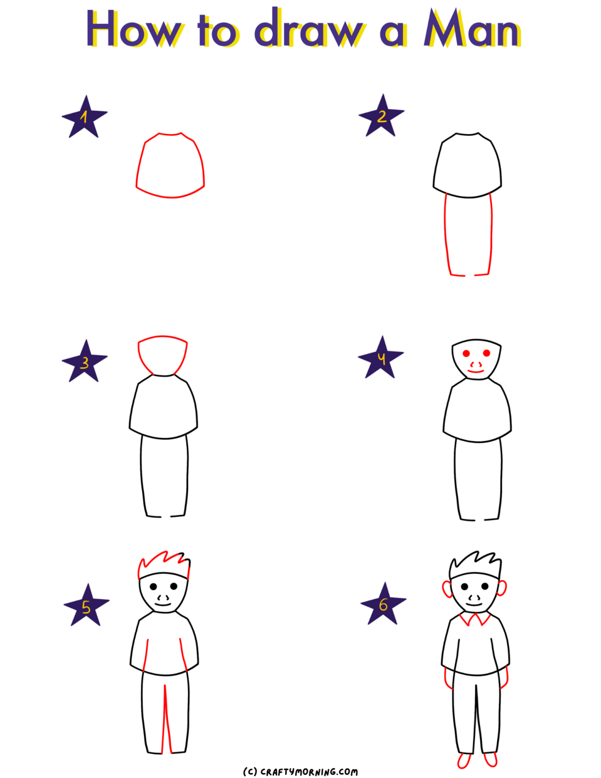 How to Draw a Man (Easy for Beginners)