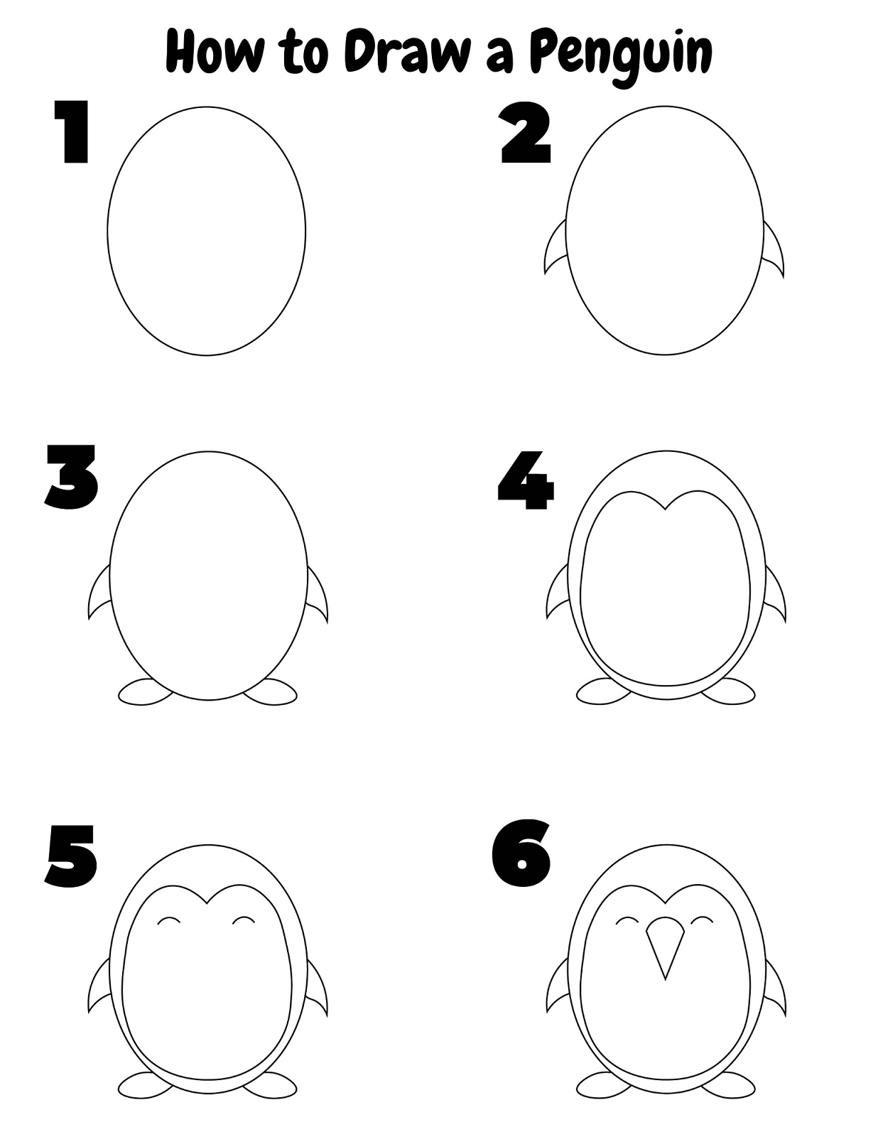 How To Draw A Penguin Easy For Kids How To Draw A Penguin Easy For Kids