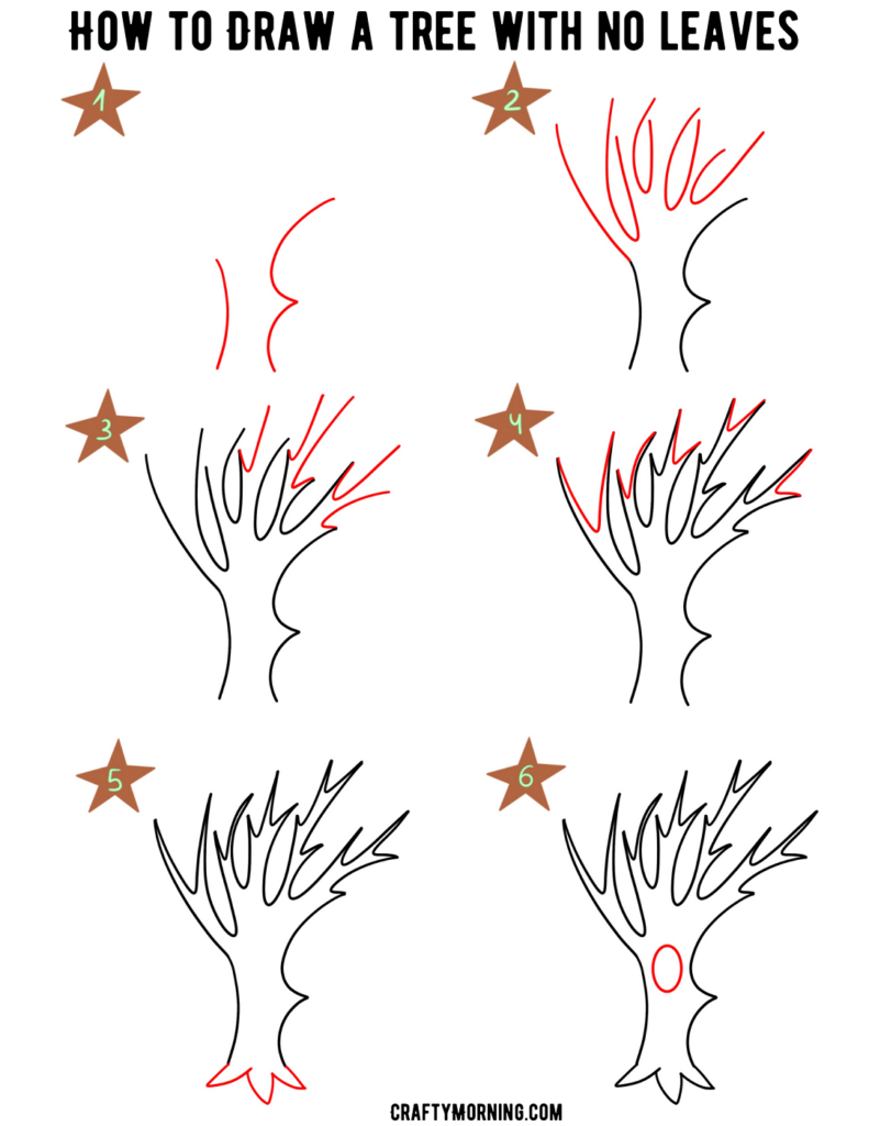 How to Draw Tree with Branches - Crafty Morning