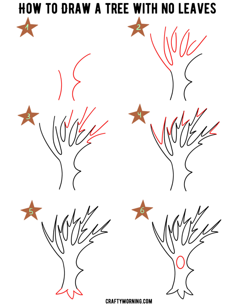 How to Draw Tree with Branches - Crafty Morning
