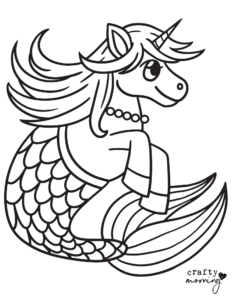 Unicorn Mermaid Coloring Pages - Crafty Morning