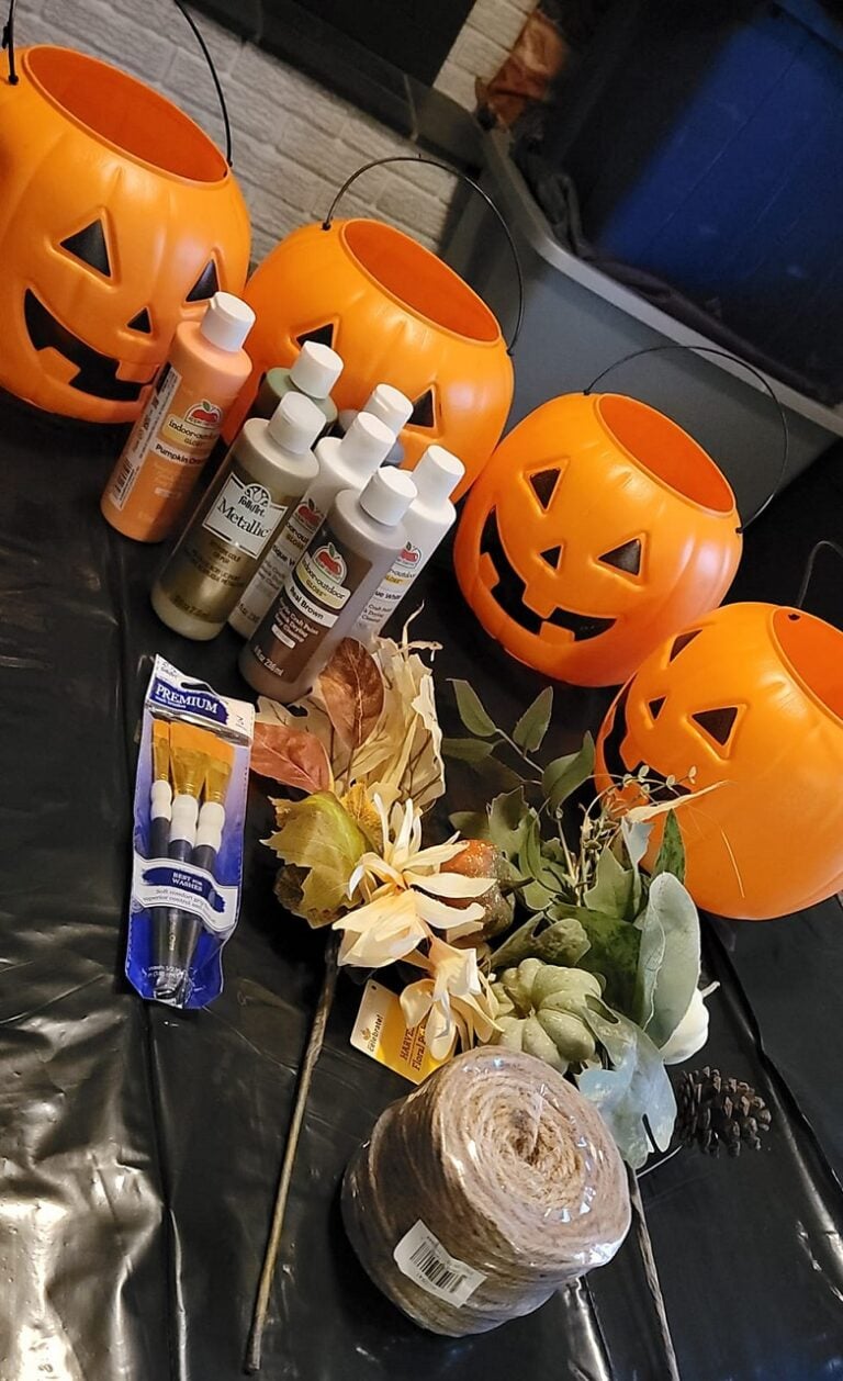 Stacked Chalky Looking Pumpkin Buckets - Crafty Morning