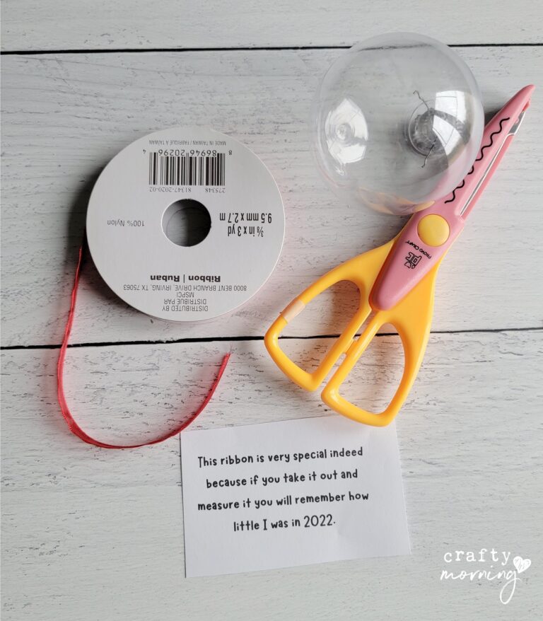 Ribbon Height Keepsake Ornament Idea - Crafty Morning