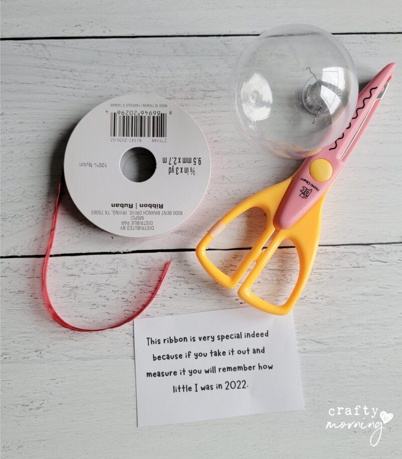 Ribbon Height Keepsake Ornament Idea - Crafty Morning