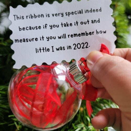 Ribbon Height Keepsake Ornament Idea - Crafty Morning