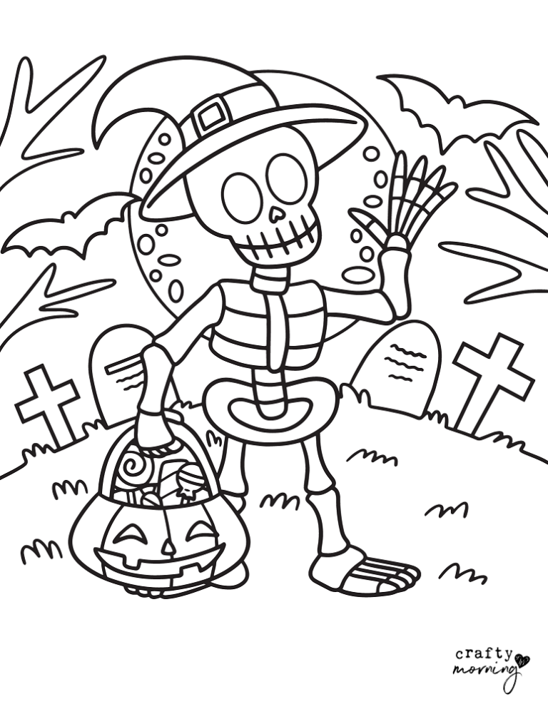 Free Printable Skeleton Coloring Pages - Crafty Morning