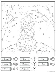 Halloween Color by Number Printable - Crafty Morning