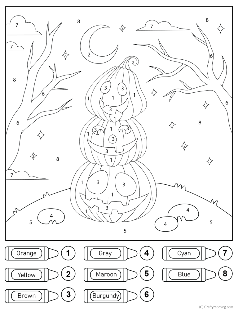 Cat Color by Number (Free Printable) - Crafty Morning