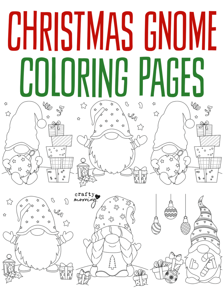 Christmas Gnome Coloring Pages (Free Printables) - Crafty Morning