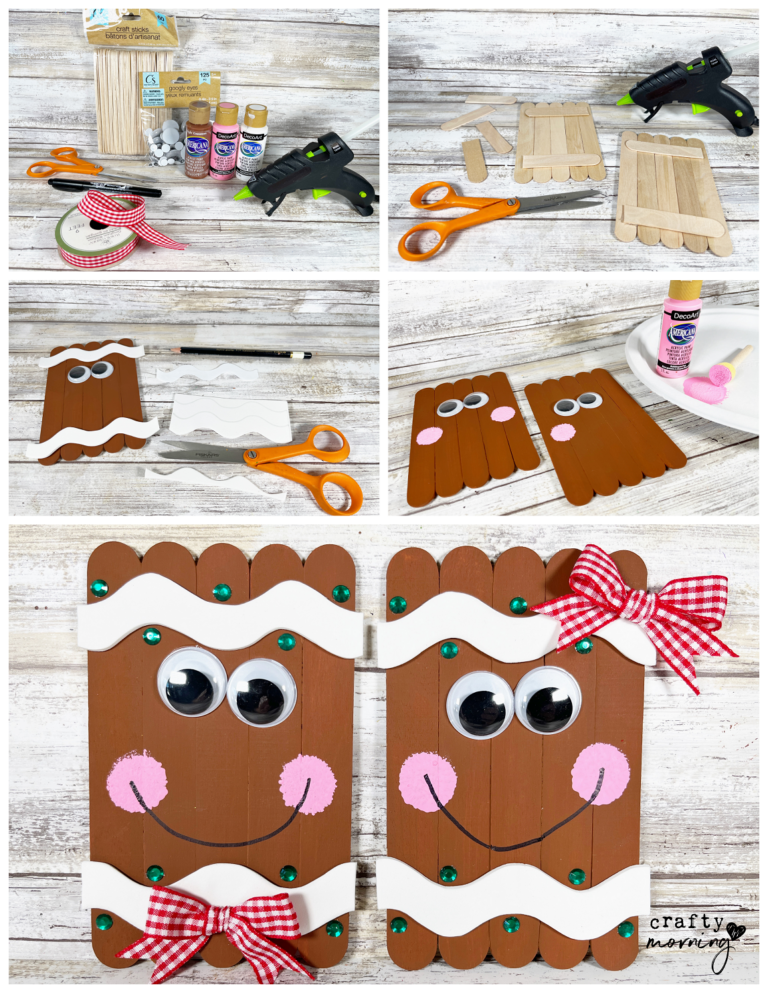 Popsicle Stick Gingerbread Men Craft - Crafty Morning