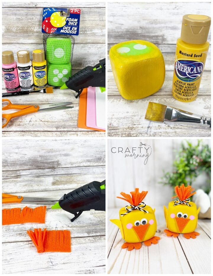 Dollar Store Foam Dice Chicks - Crafty Morning