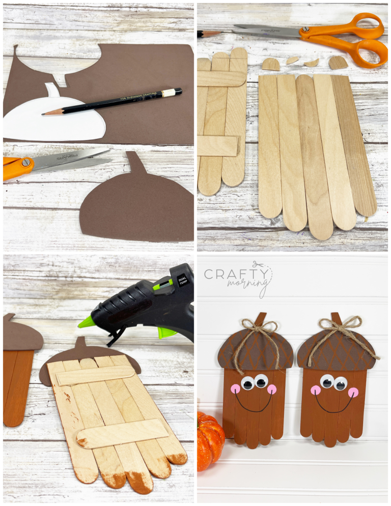 Popsicle Stick Acorn Craft for Kids - Crafty Morning