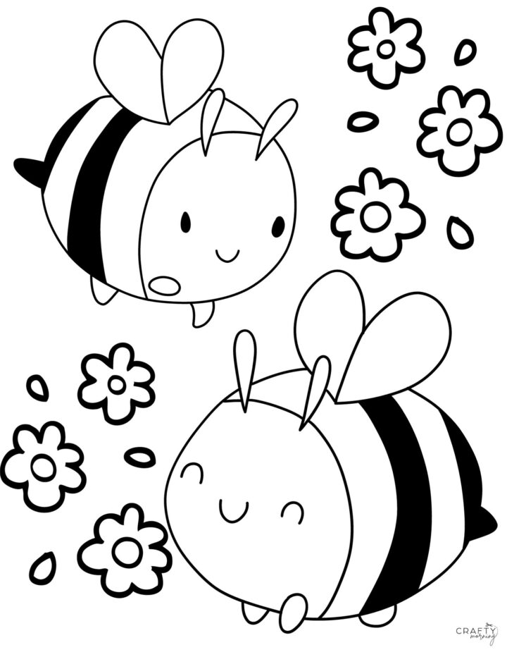 Bee Coloring Pages to Print - Crafty Morning