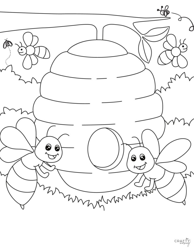 Bee Coloring Pages to Print - Crafty Morning