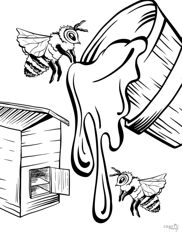 Bee Coloring Pages to Print - Crafty Morning