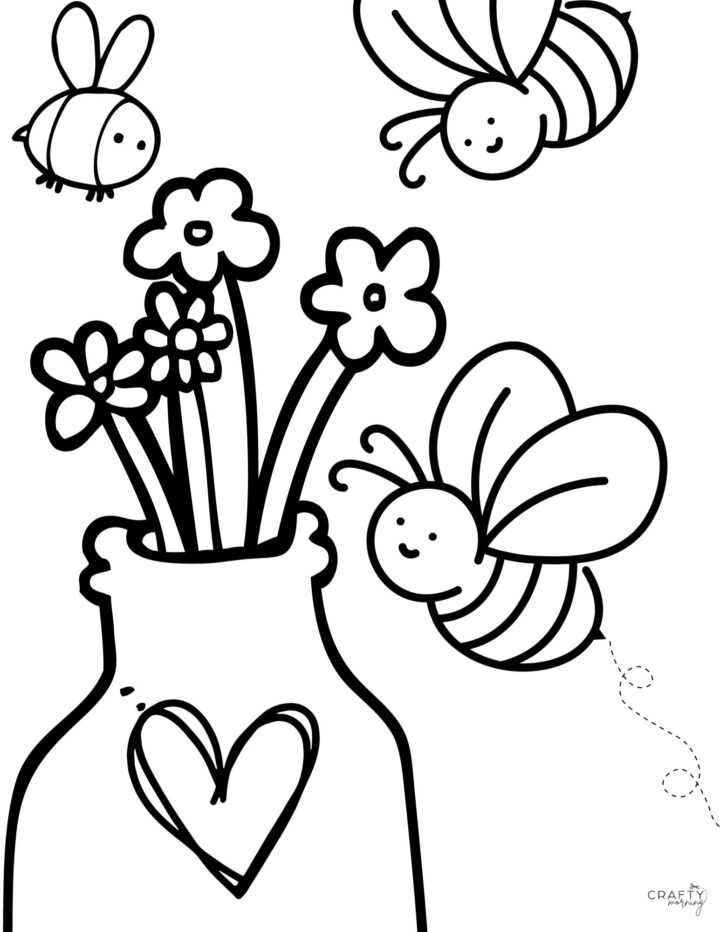 Bee Coloring Pages to Print - Crafty Morning