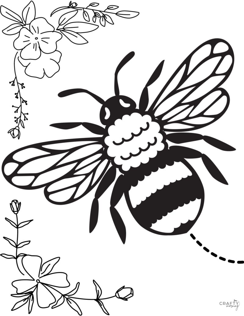 Bee Coloring Pages to Print - Crafty Morning