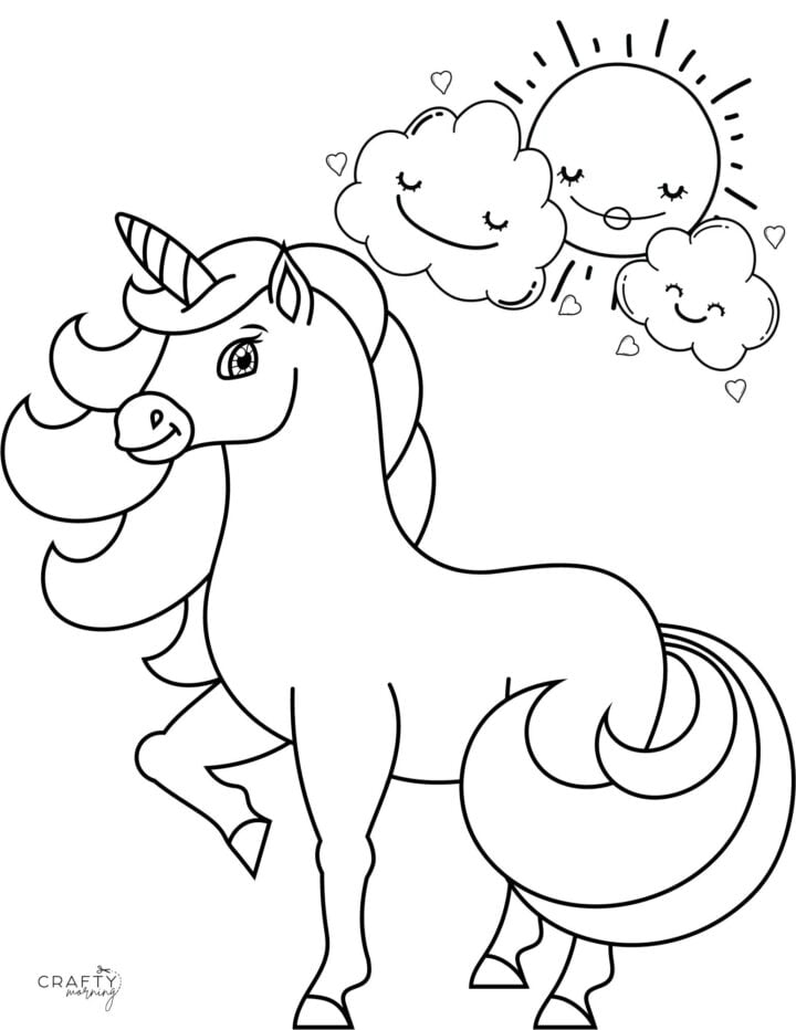 Coloring Pages of a Unicorn - Crafty Morning