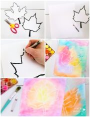 Crayon Resist Watercolor Leaf Art - Crafty Morning