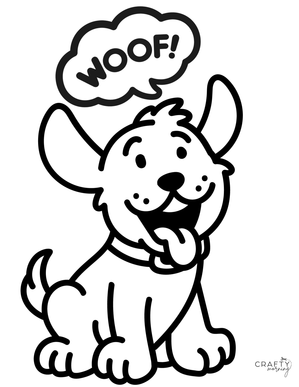 Woof Sketch Coloring Page
